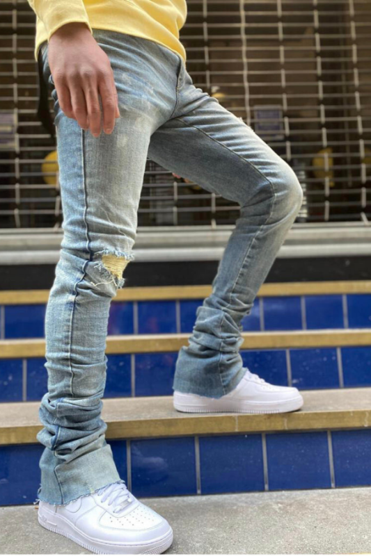 stacked jeans